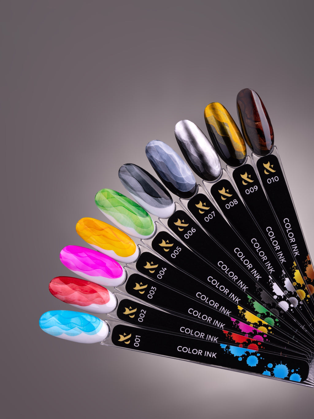 F.O.X Color Ink — Nail Swatch Sticks (set of 10) – F.O.X Nails USA