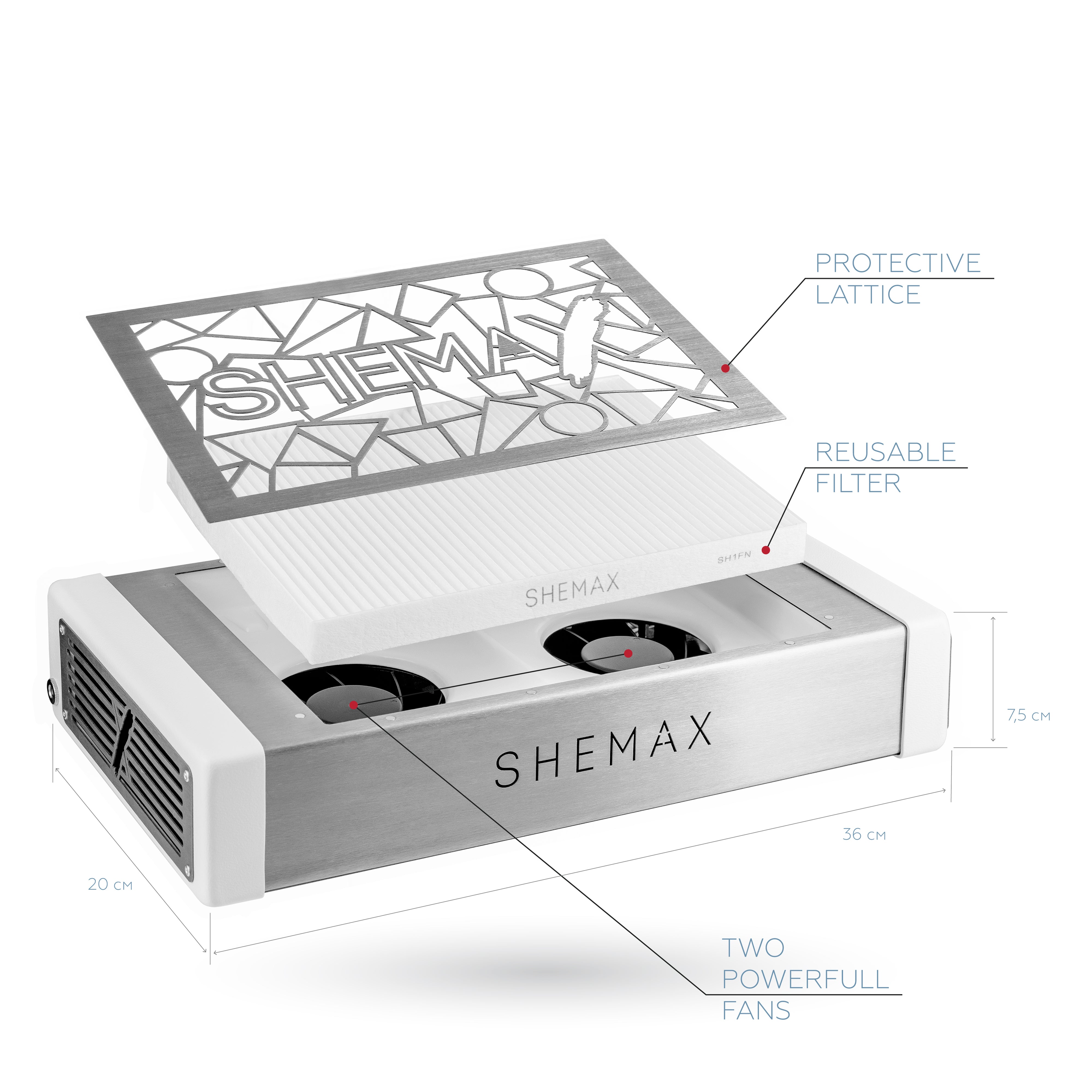 SHEMAX Style PRO White — Professional manicure dust collector – F.O.X ...