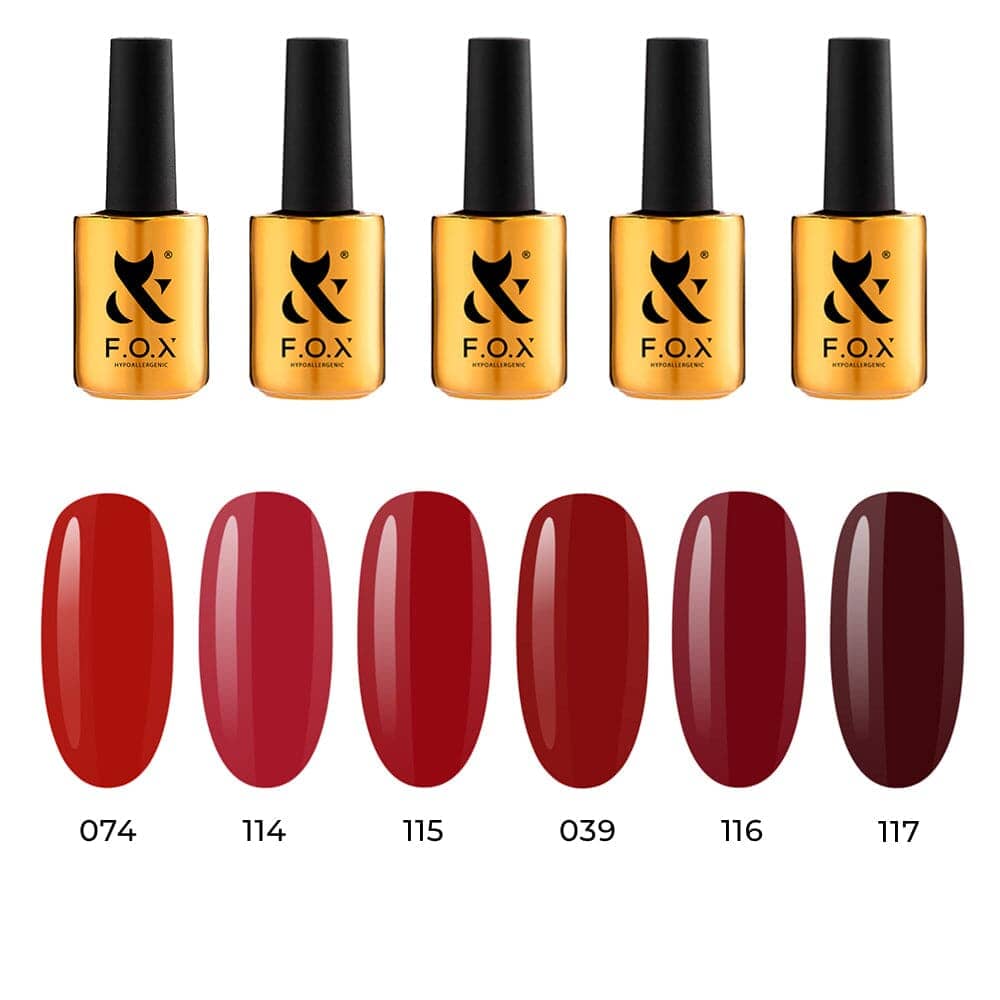F.O.X Spectrum Red set of 6 – F.O.X Nails USA